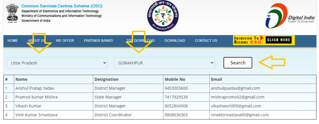 CSC district manager Find , CSC district manager contact number , CSC helpline number ...
