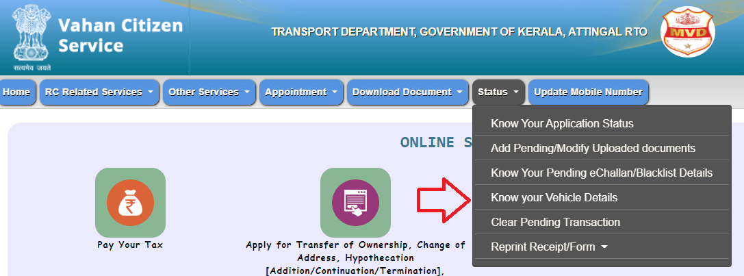 Vehicle chassis number search | Check Vehicle details - Onlineservicess