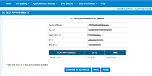 Slot Booking for driving Licence Parivahan | Appointment for driving ...
