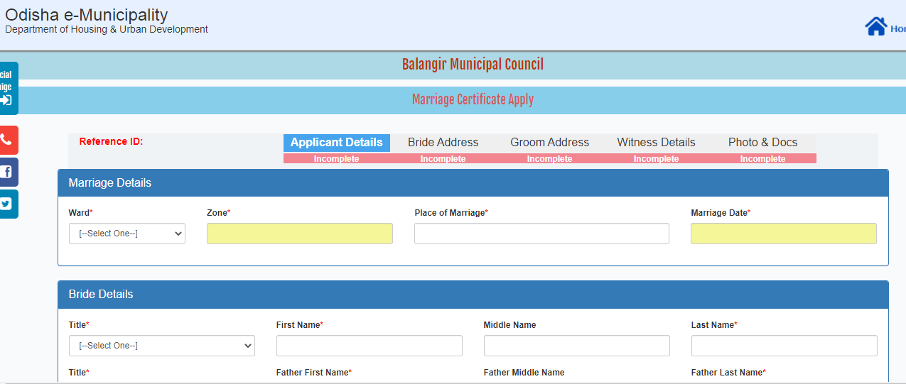 Odisha Marriage certificate : Registration and Check Status ...