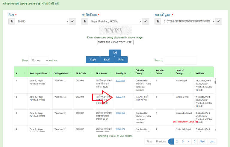 Check Ration Card list in Madhya Pradesh | MP Ration Card List Download ...