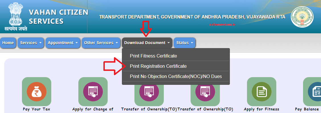 RC Book Download PDF - Print Vehicle Registration Certificate (Guide ...