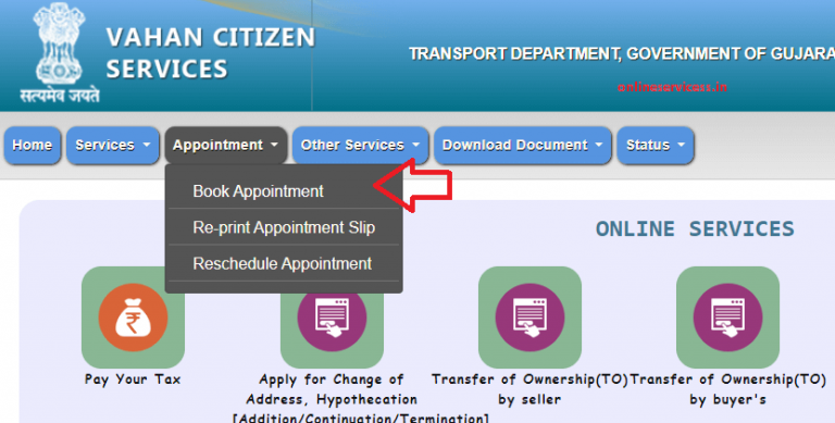 How to Book Appointment for Vehicle Services Parivahan portal ...