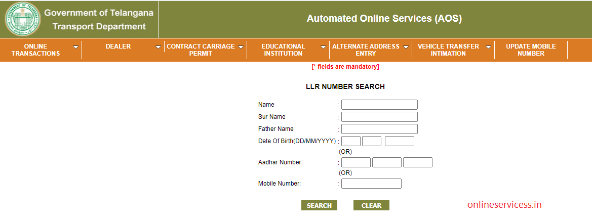 How to Find Learner Licecne Number in Telangana - Onlineservicess